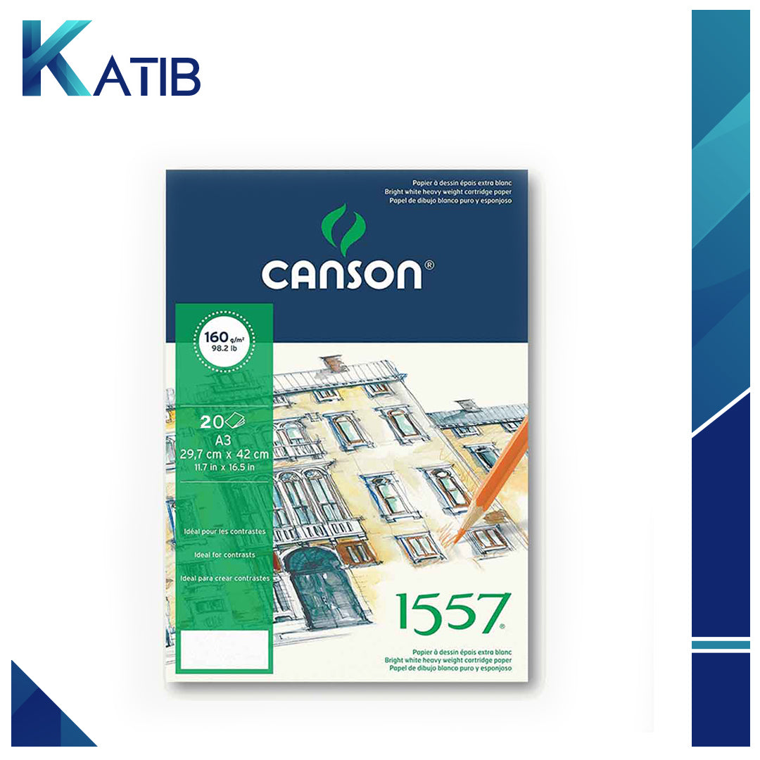 Canson 1557 Sketch & Drawing Pad A3 160gsm [PD][1Pc] – KATIB - Paper and Stationery at your doorstep