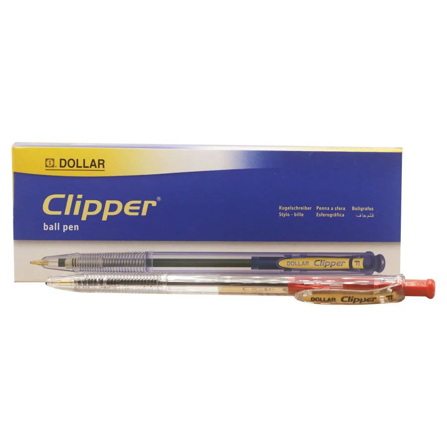 Dollar Clipper Ball Pen Red [IS][1Box] – KATIB - Paper and Stationery ...