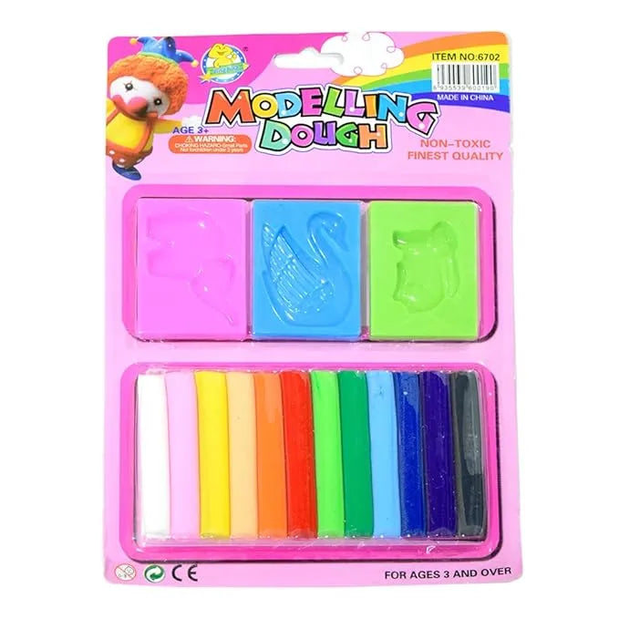 Clay Modeling Set - 12 Pcs of Colorful with 3 Moulds,[PD][1Set] – KATIB ...