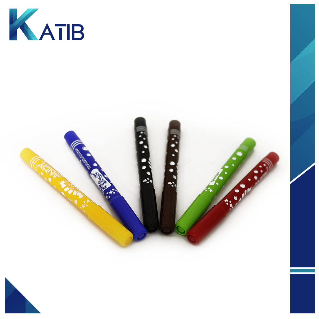 Super Washable Marker Multicolor [PD] [6's Pack] – KATIB - Paper and ...
