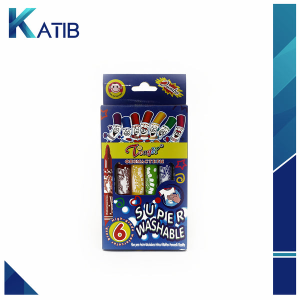 Super Washable Marker Multicolor [PD] [6's Pack] – KATIB - Paper and ...
