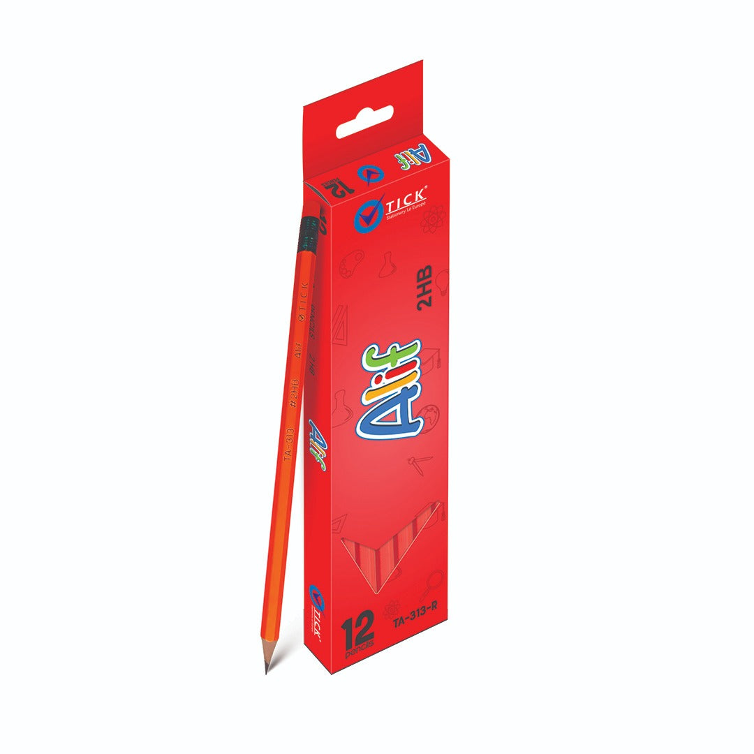 Tick ALIF RED Eraser tip Pencil 12 PCS Pack (COB) – KATIB - Paper and ...
