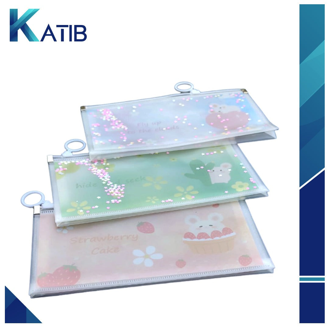 PVC Big Fancy Pouch [PD][1Pc] – KATIB - Paper and Stationery at your ...