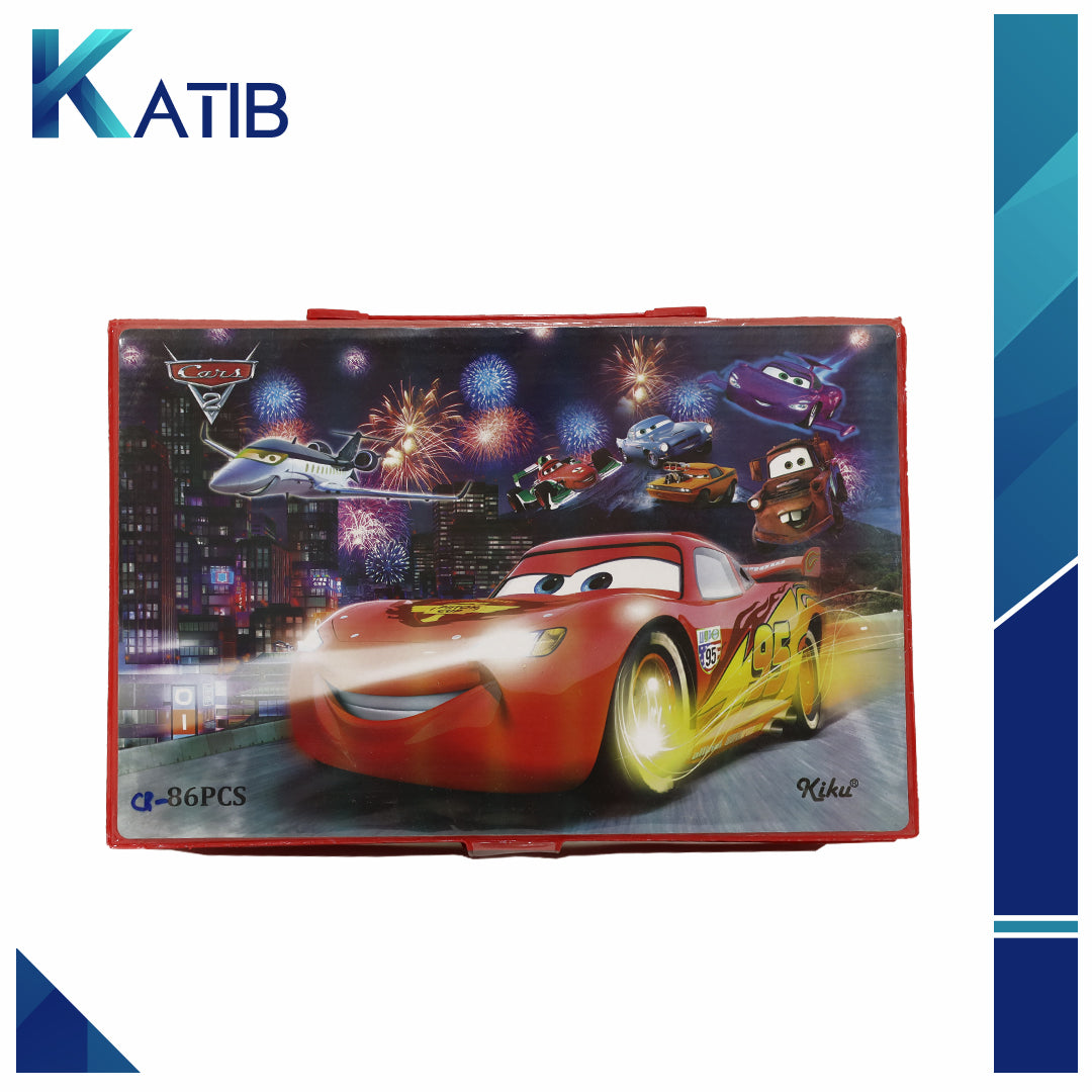 86 pieces Multi Colouring Set with button box Colouring Kit Cars Chara ...