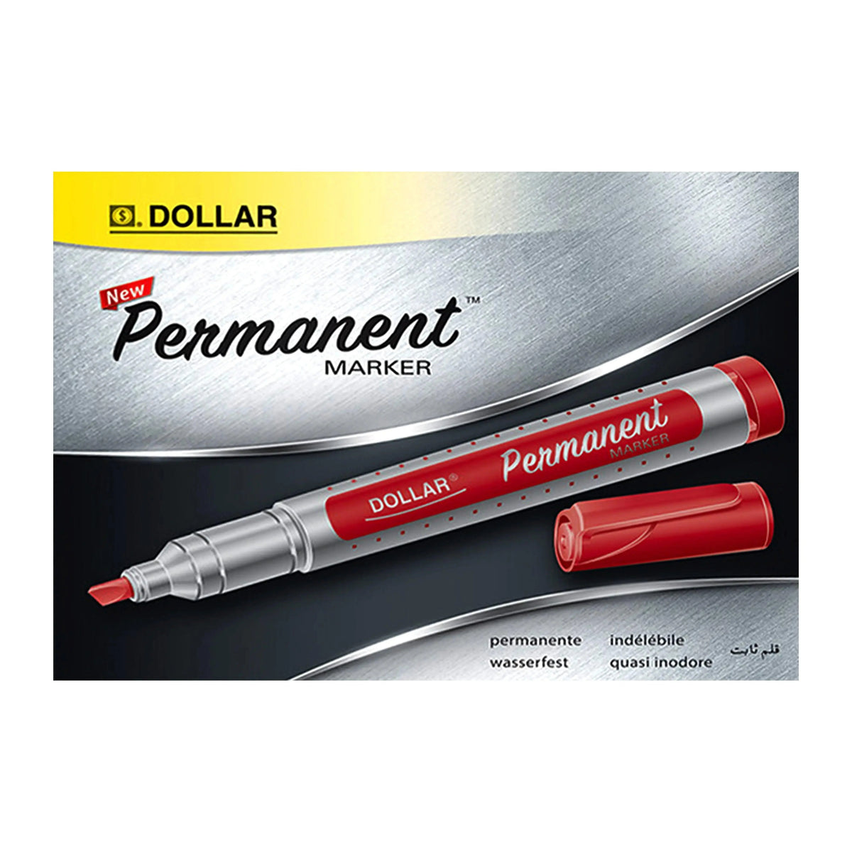 Dollar Round Tip Permanent Marker 5mm Red [PD][1Box] – KATIB - Paper ...