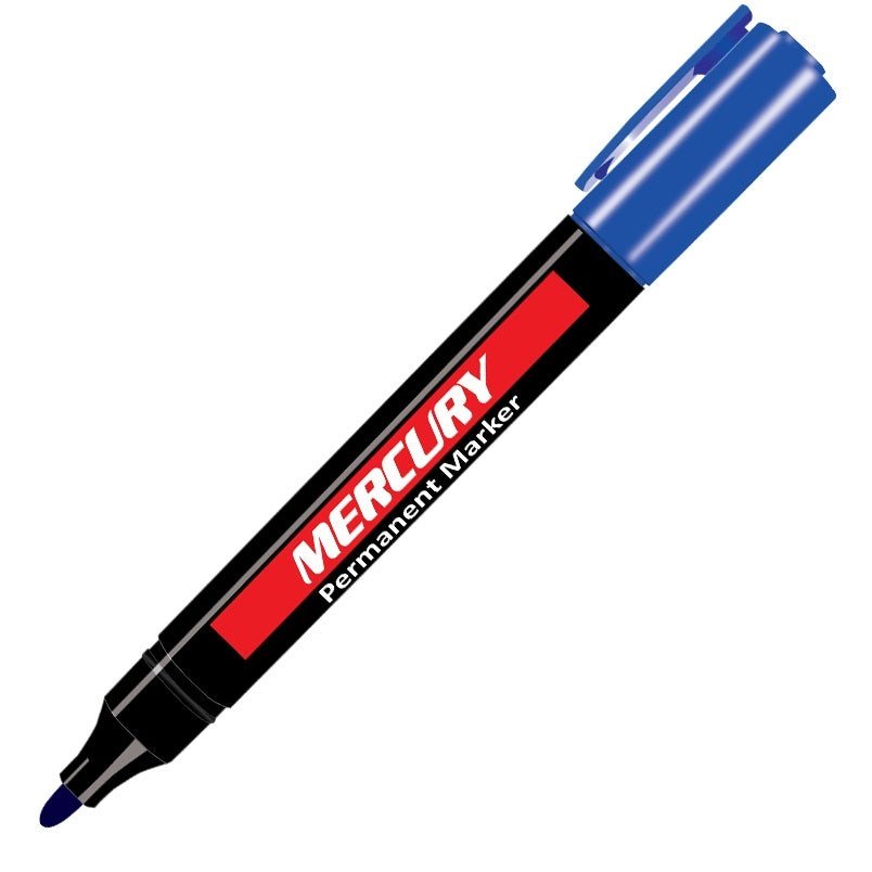 Mercury Round Tip Permanent Marker Blue [MS] [12 Pcs Box] – KATIB ...