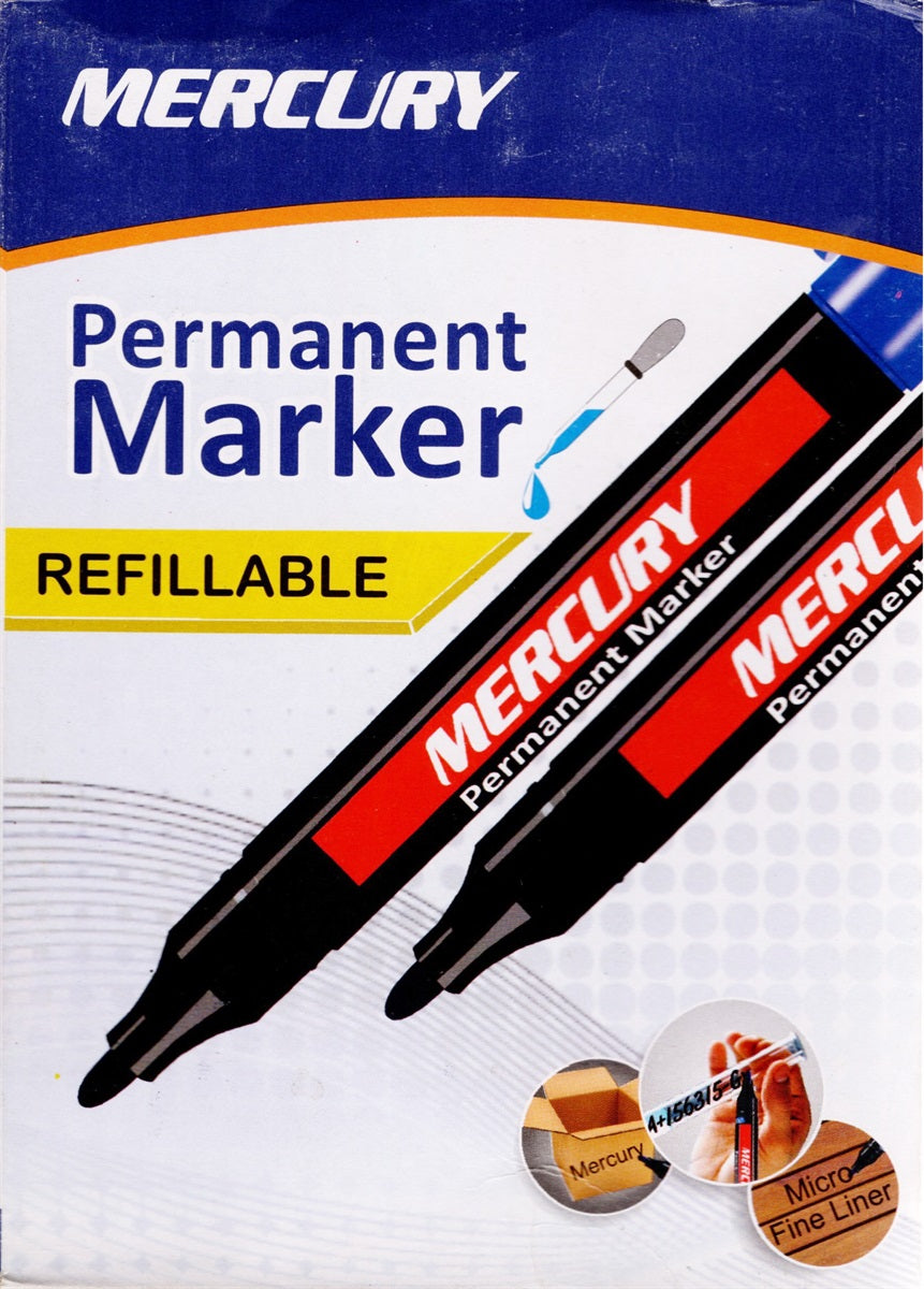 Mercury Round Tip Permanent Marker Blue [MS] [1PC] – KATIB - Paper and ...