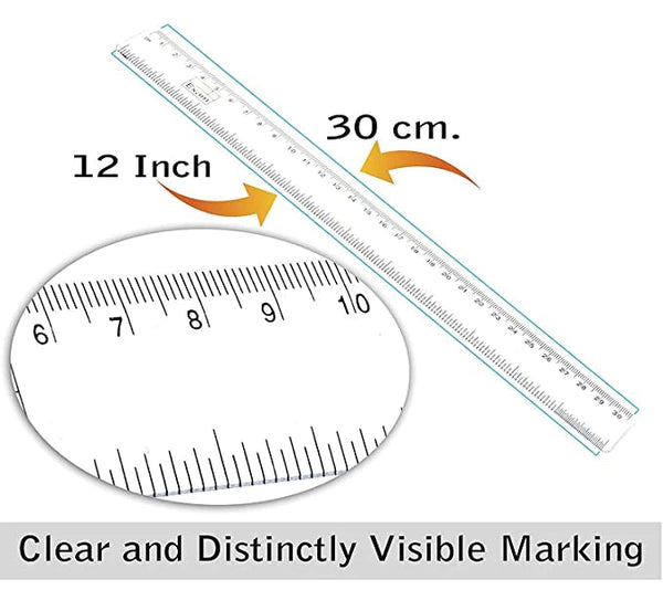 Best Quality Plastic Scale 12 Inch [IS][1Pc] : Get FREE delivery and ...