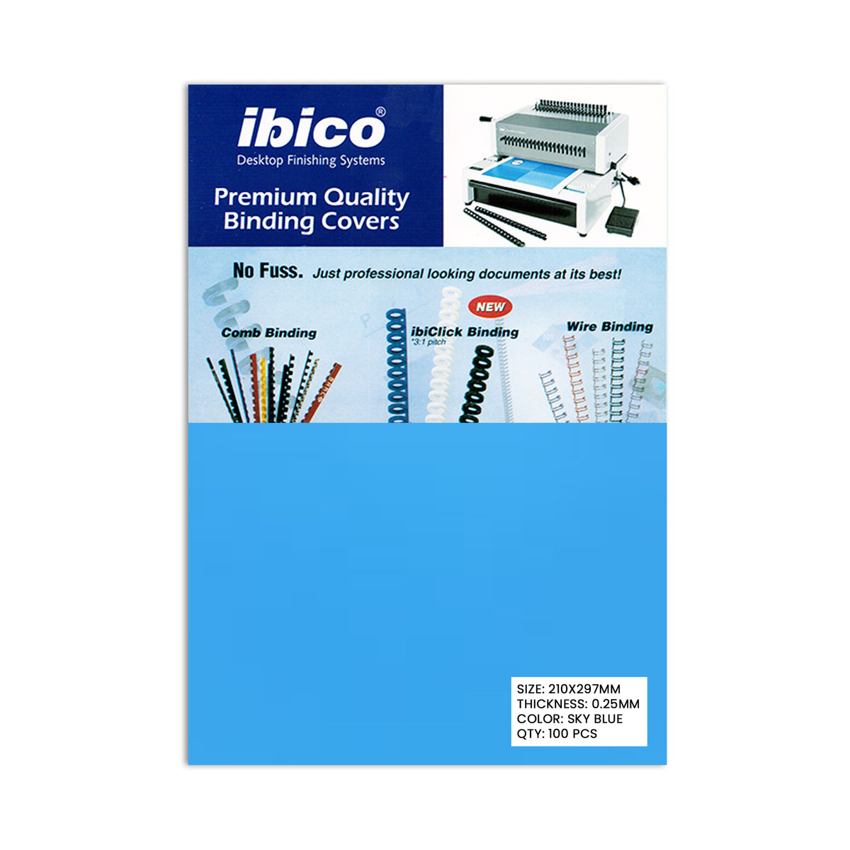 IBICO Binding Sheet A4 25 MM Light Blue [IP][1Pack] – KATIB - Paper and ...