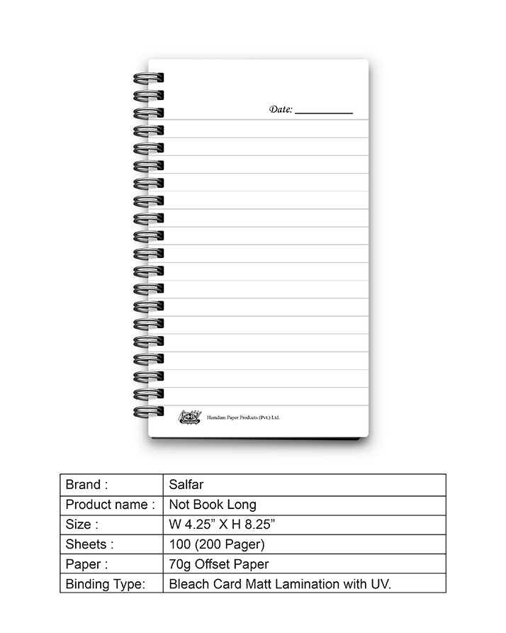 Salfar Spiral Notebook Long 200 Pages [MS][1Pc] – KATIB - Paper and ...