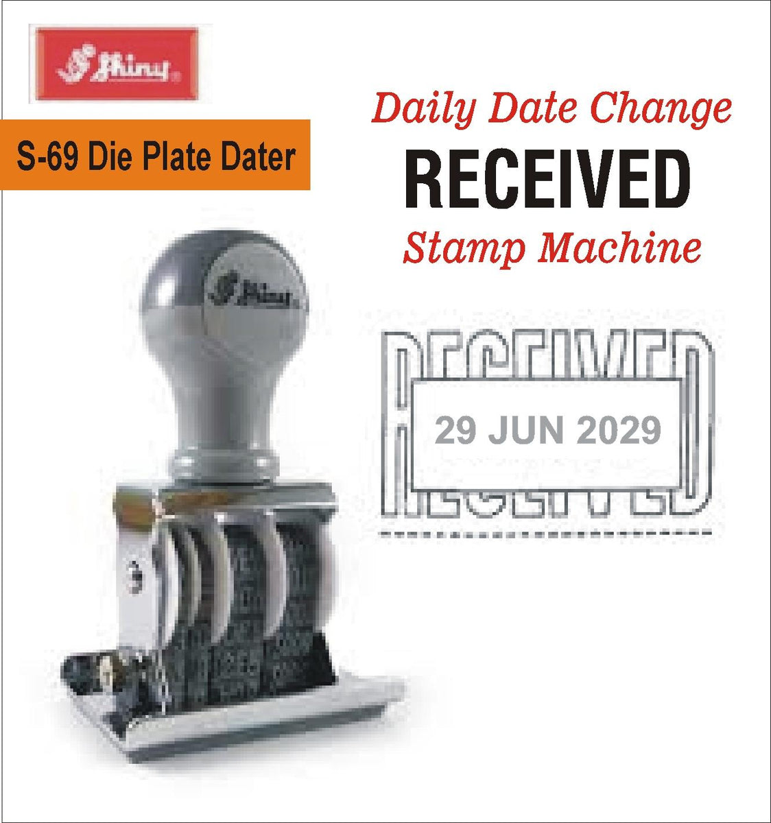 Shiny S-69 Received Stamp With Dater [IS][1Pc] – KATIB - Paper and ...